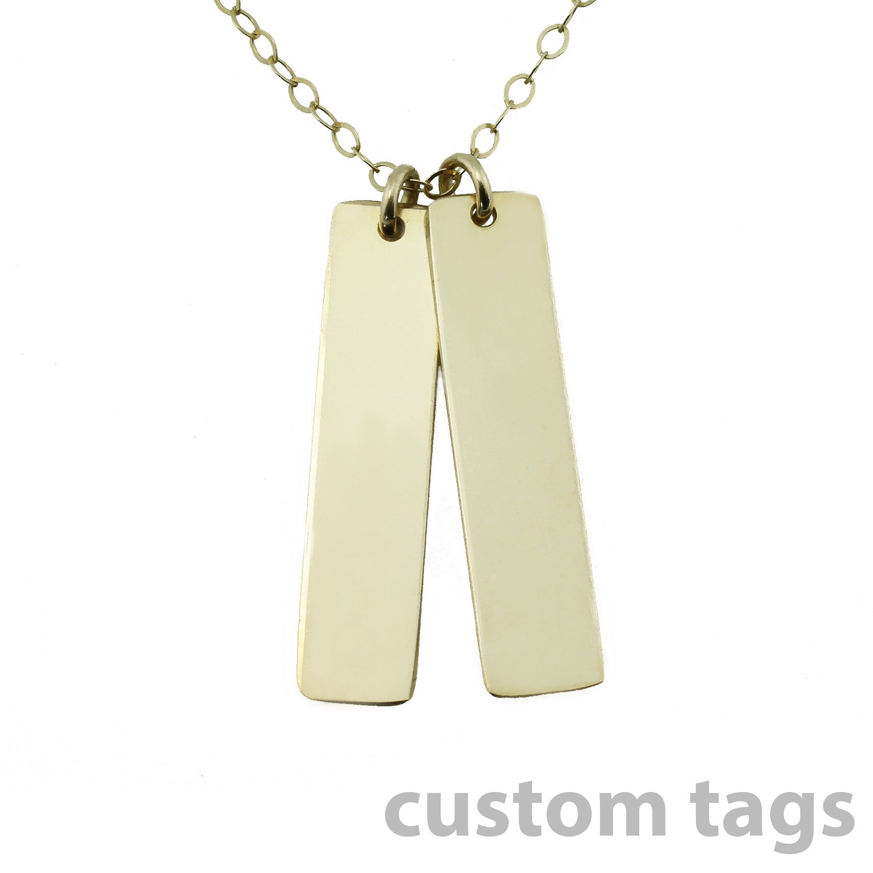 Gold Name Plate Necklace Custom Tags 1" – The Urban Smith