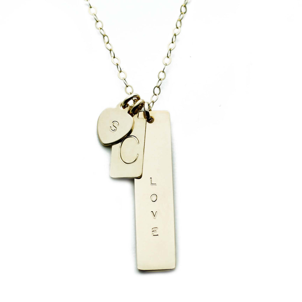 Gold Name Plate Necklace Custom Multi Charms – The Urban Smith