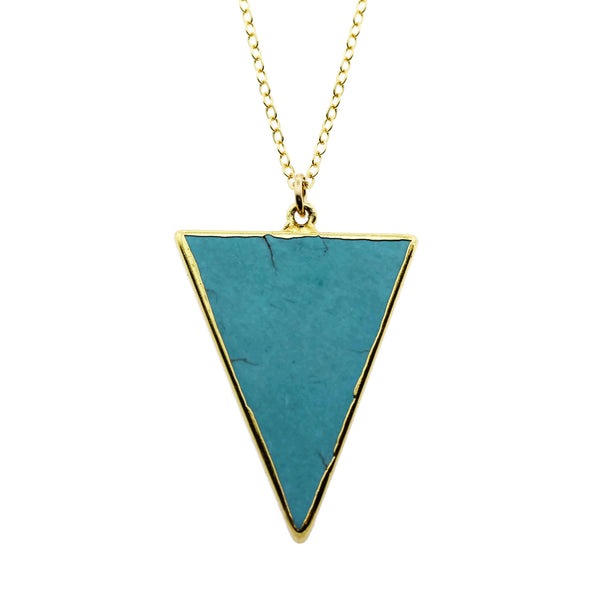 STONE TRIANGLE NECKLACE TURQUOISE – The Urban Smith